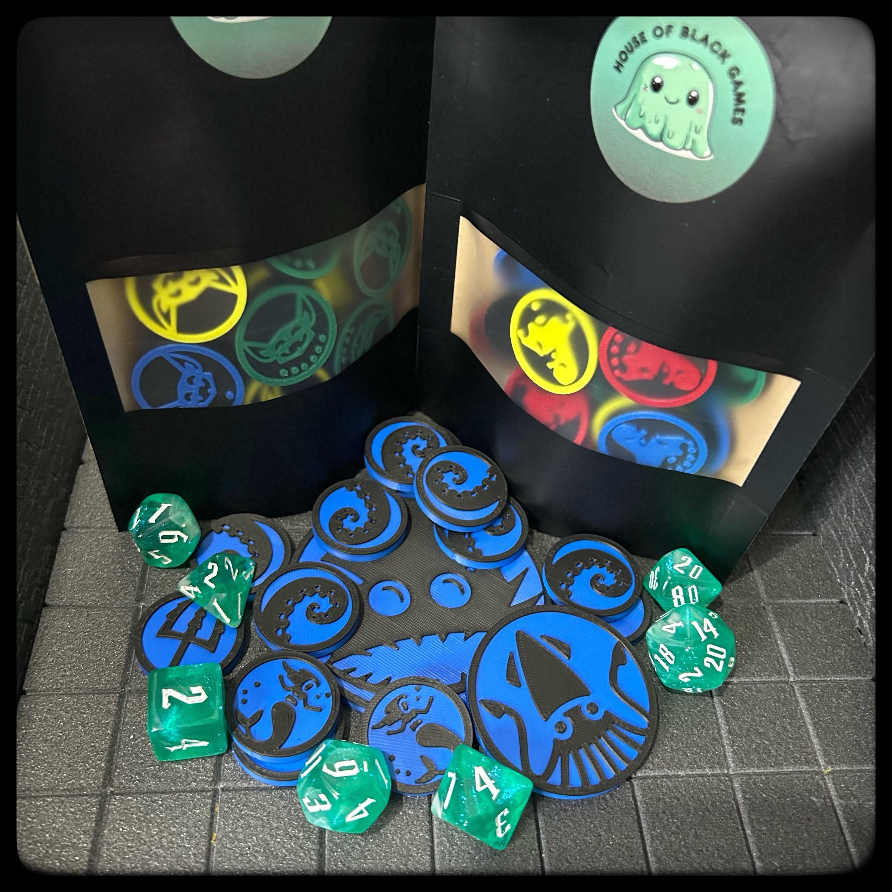 3D Printed Sea Monster Token Set – Dungeon Master Gift – House of Black ...
