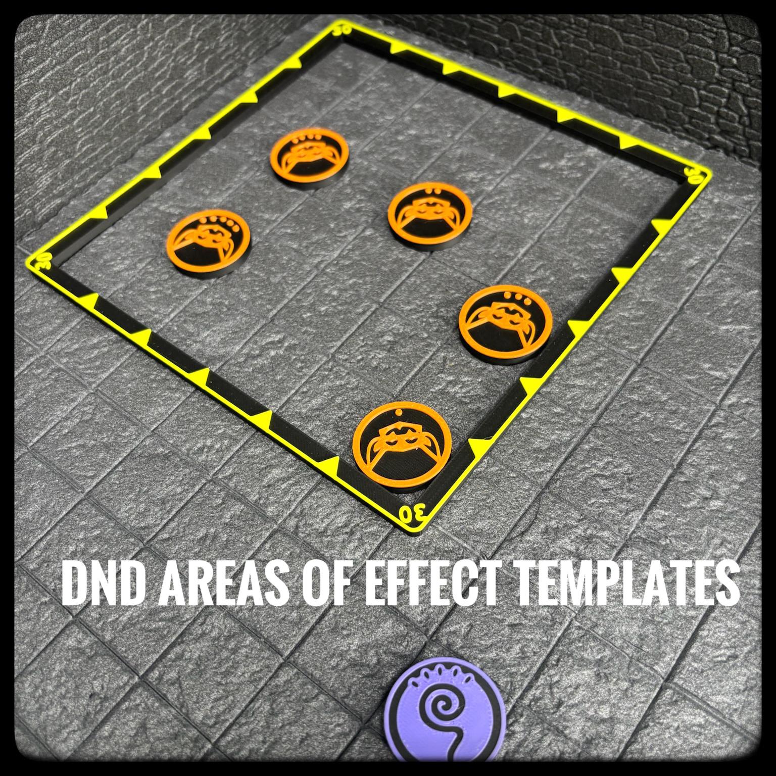 3D Printed DnD Area of Effect Templates – Spell Radius Tracker – House ...